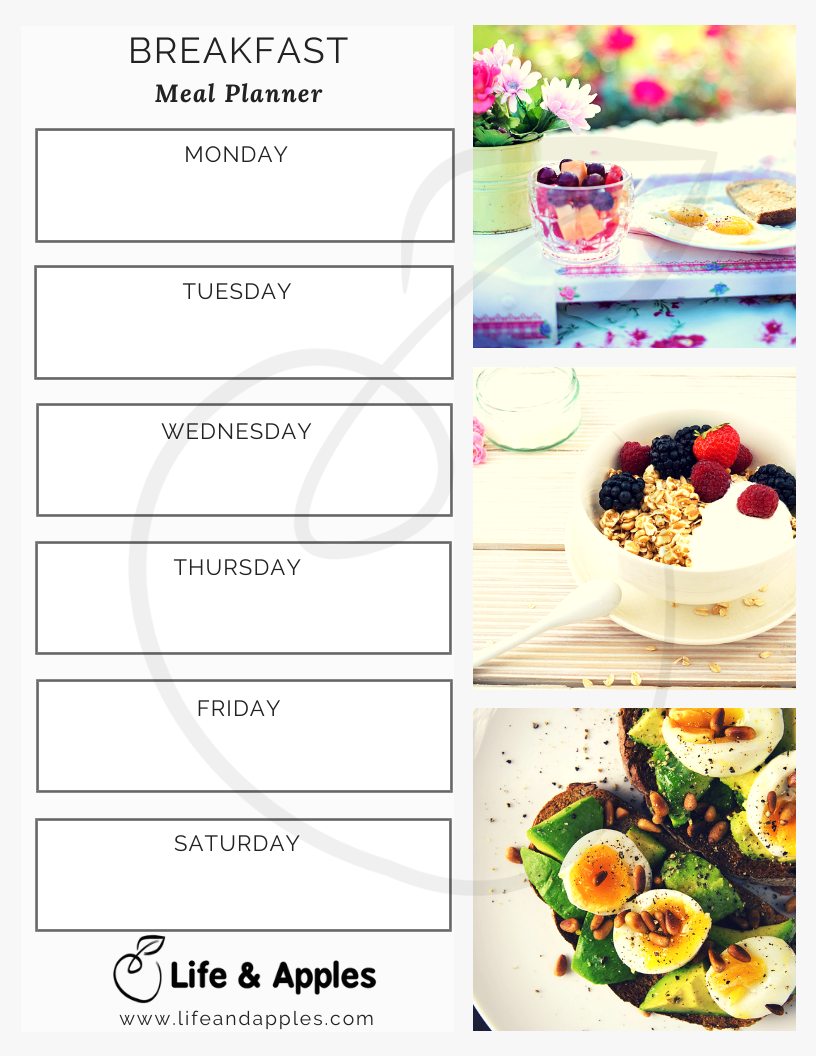 Breakfast Meal Planner – Life & Apples
